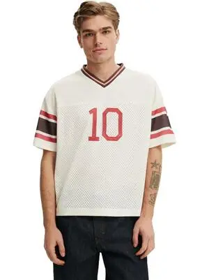 COTTON ON Graphic Football Jersey - Cloud 10