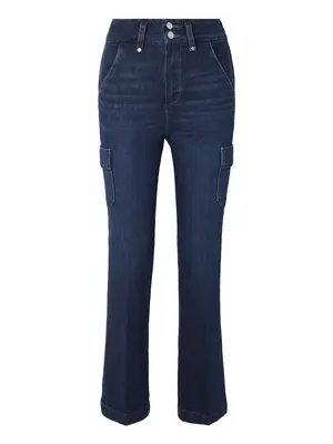 Paige Dion High-rise Flared Cargo Jeans - Blue