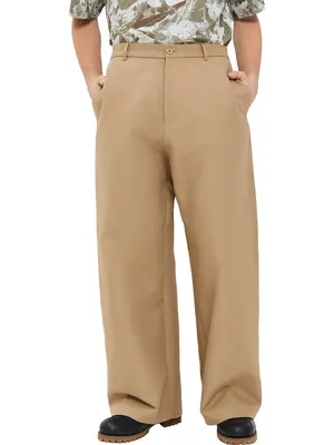 Acne Studios Acne Studios Plass Double Cotton Twill Trousers Khaki Beige