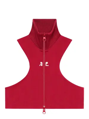 COURREGES Cropped Gilet - Red