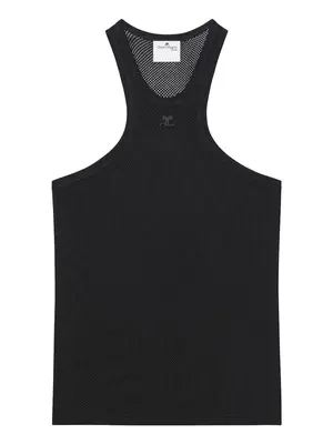 COURREGES Mesh Tank Top - Black
