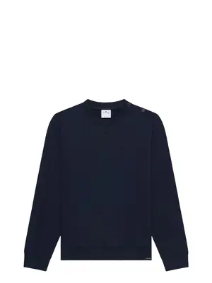 COURREGES Buttoned Fleece Sweatshirt - Blue