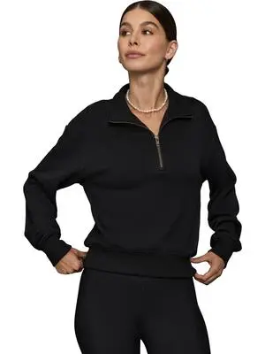 Carbon38 French Terry Half Zip Sweatshirt - Black