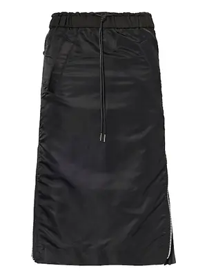 Sacai Padded Pleated Shell Midi Skirt - Black