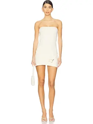 AMELIE TEJE Irina Horseshoe Mini Dress - Cream