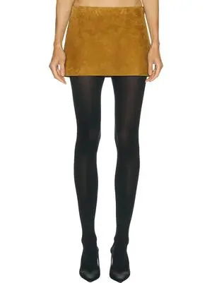 Khaite Jett Suede Mini Skirt Toffee