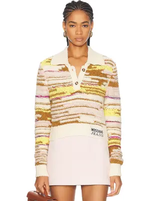 Moschino Hiking Long Sleeve Top - Multi White