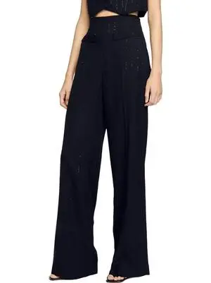 Sandro Sequinned Suit Trousers - Black