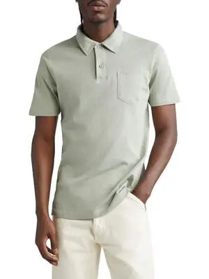 Sunspel Riviera Cotton Piqué Polo - Pastel Green