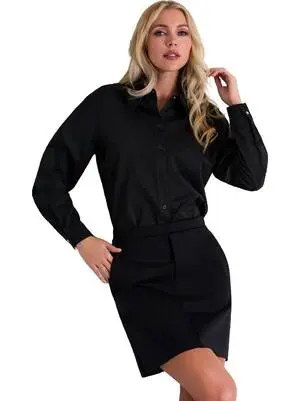 Shan Poplin Shirt Tunic - Black