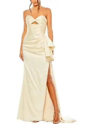 Mac Duggal Strapless Cut-out Bow Gown - Buttercup