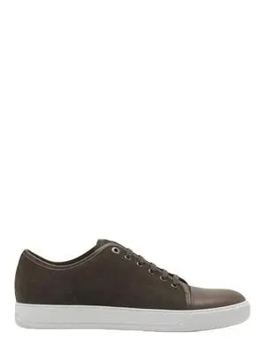 LANVIN DBB1 Leather And Suede Sneakers Khaki/white