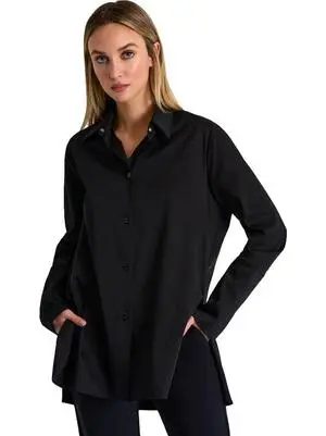 Shan Poplin Shirt Tunic - Black