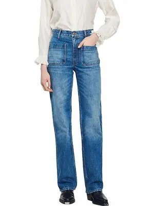 Sandro Moore High-rise Flare Jeans - Blue Jean