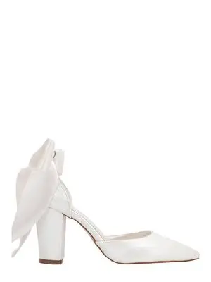 FOREVER & ALWAYS SHOES Gisele Ribbon Ankle Strap Block Heels
