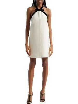 TOM FORD Wool & Silk Crepe Halter Minidress - Aw013 Ecru