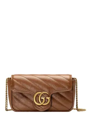 Gucci Gg Marmont Matelassé Super Mini Bag - Brown