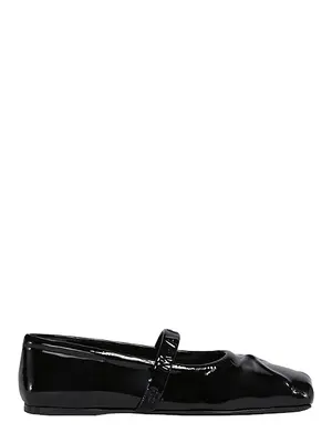 Marni Logo-embossed Patent-leather Mary Jane Shoes - Black