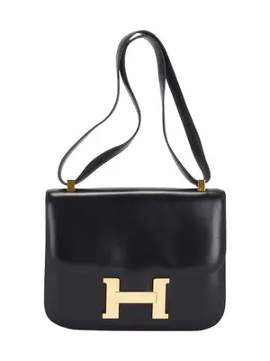 Hermès 1976 Box Constance 23 Shoulder Bag - Black