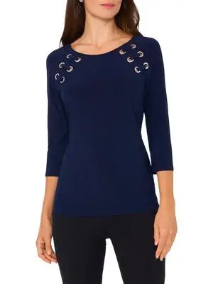 Chaus Grommet Accent Top - Classic Navy