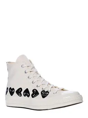 Play Comme Des Garcon X Converse Chuck 70 High Top Sneakers - White