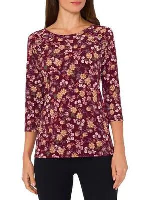 Chaus Floral Grommet Top - Ancho Chile Multi