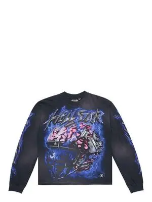 HELLSTAR Powered The Star Long-sleeve T-shirt /purple - Black