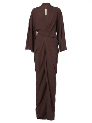 Rick Owens Satin Wrap Gown - Brown