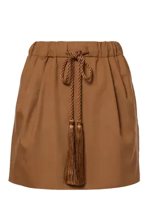 Max Mara Tabarin Wool And Silk-blend Miniskirt - Brown