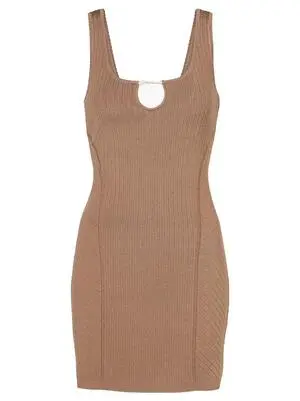 Jacquemus Sierra Ribbed-knit Minidress - Black