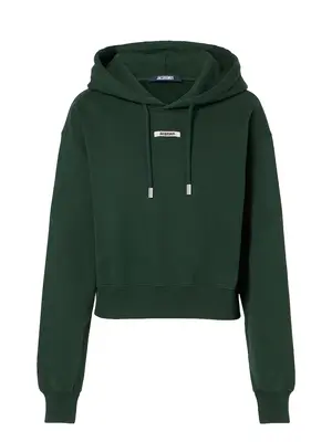 Jacquemus Gros Grain Cotton Hoodie - Green