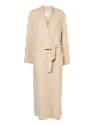 Max Mara Vezzoso Camel Hair Wrap Coat - Beige