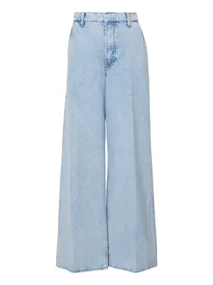 FRAME High-rise Wide-leg Jeans - Blue
