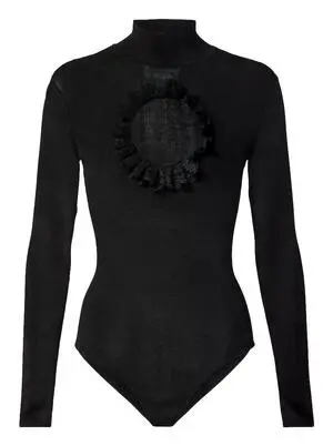 SELF-PORTRAIT X Christopher Kane Lace-trimmed Bodysuit - Black