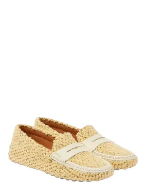 TOD'S Gommino Bouclé Driving Shoes - Yellow