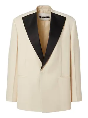 JIL SANDER Wool Double-breasted Jacket - Neutrals