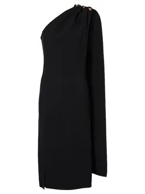 Bottega Veneta One-shoulder Crêpe Midi Dress - Black