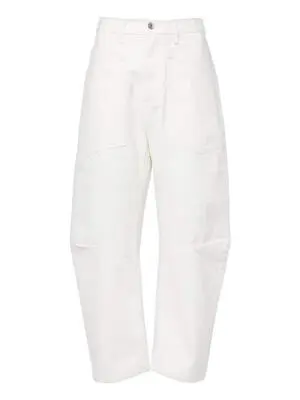 NILI LOTAN Shon High-rise Barrel-leg Jeans - White