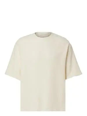 JIL SANDER Zip-detail Cotton-blend Jersey T-shirt - White