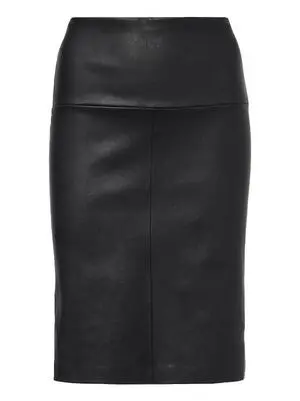 Stouls Gina 25 Leather Midi Skirt - Black