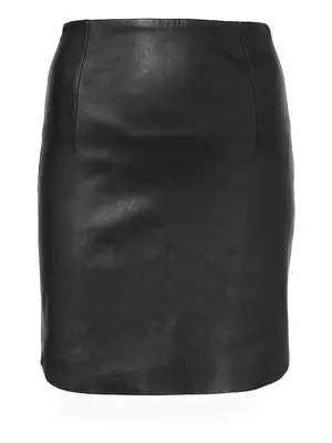 Stouls Lili Mini Leather Skirt - Black
