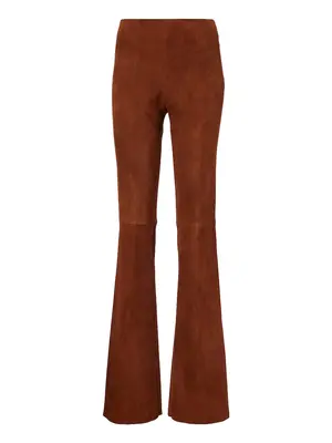 Stouls Gege Flared Leather Pants - Brown