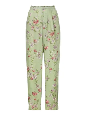Agua Bendita Florecer Honeysuckle Wide-leg Pants - Green