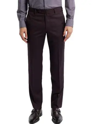 Zanella Parker Platinum Super 130's Gabardine Dress Pants Dark Burgundy
