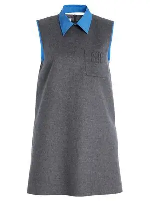 Miu Miu Velour A-line Mini Dress - Grey