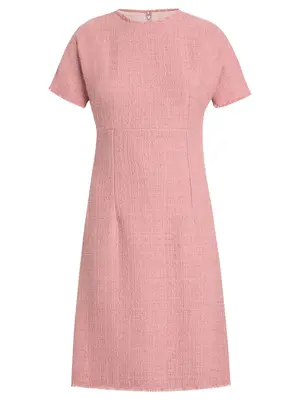 Dolce & Gabbana Raschel Tweed Midi Dress With Logo - Pink
