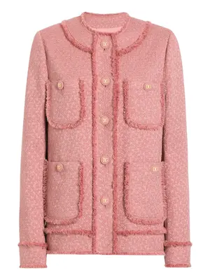 Dolce & Gabbana Single-breasted Raschel Tweed Jacket - Pink
