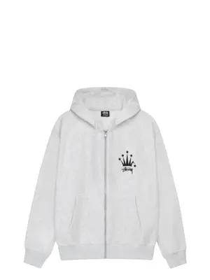 StÜssy Regal Crown Zip Hoodie - Ash Heather