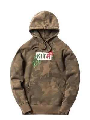 Kith In Bloom Classic Logo Hoodie - Woodland Camo