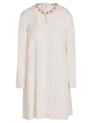 Zimmermann Chain-embellished Crepe Mini Dress - Ivory